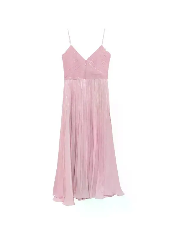 Costarellos Pleated Sweetheart-neck Maxi Dress