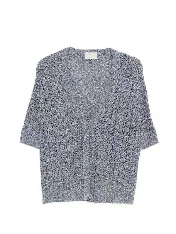 Hemisphere Open Knit Cardigan - Blue