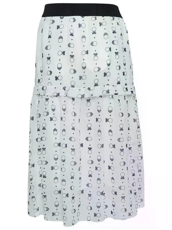 See By Chloé Cotton Graphic Print Layered Midi Skirt