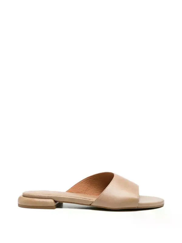 ANGEL ALARCON Lucia Leather Slip-on Sandals - Neutrals