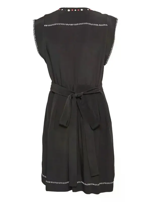 ISABEL MARANT VINTAGE Silk Eyelet Detail V-neck Sleeveless Dress