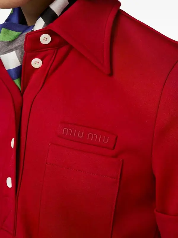 Miu Miu Embroidered Pointed Collar Top
