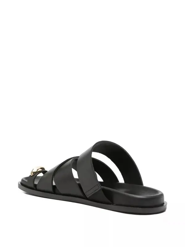 CARMENS Ring Detail Crossover Sandals - Black