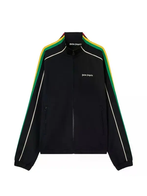 Palm Angels Logo Striped Track Jacket - Black