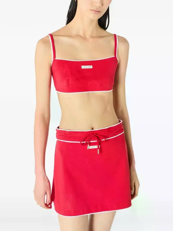 MARINE SERRE Organic Cotton Bra - Red