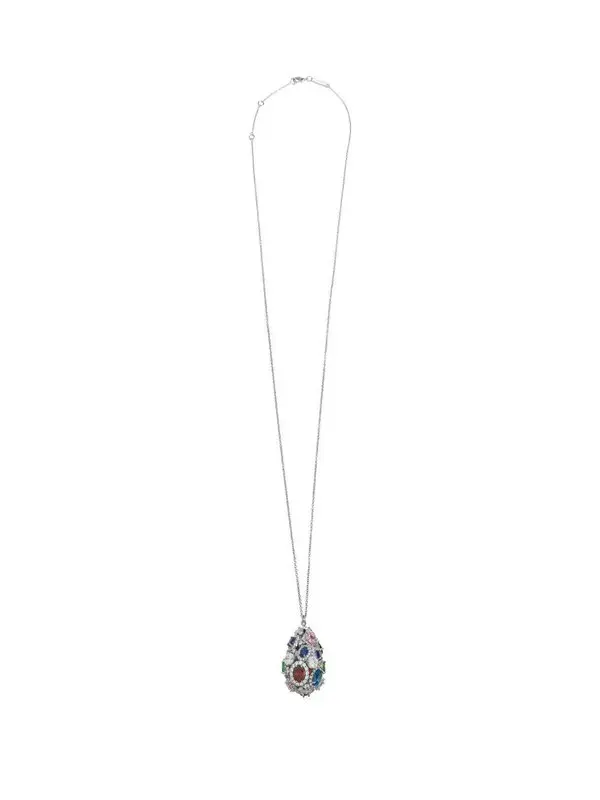 MAISON MARGIELA Cluster Embellished Drop Necklace - Silver