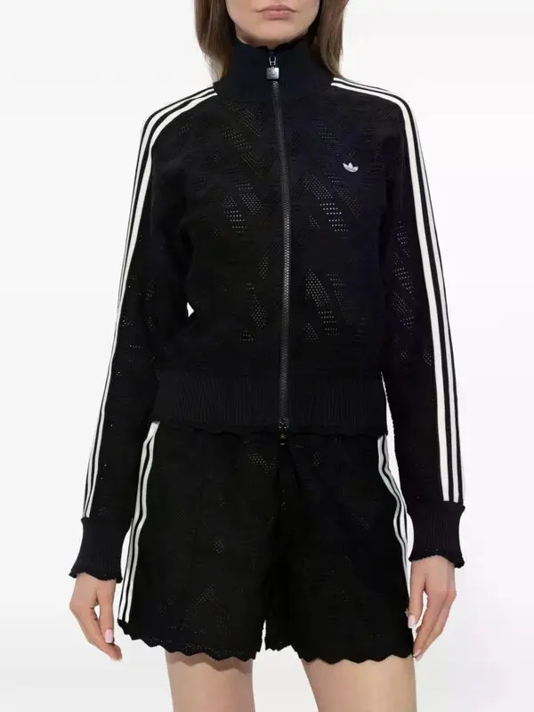 Adidas Firebird Knitted Crochet Zip-up Sweater