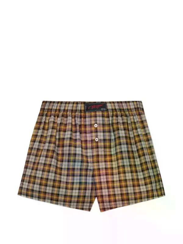 MSGM Checked Shorts - Brown