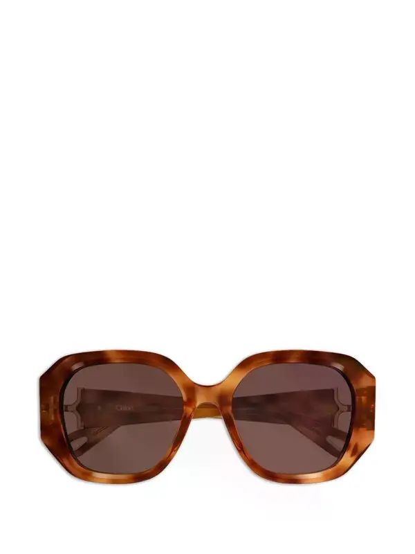 Chloé Geometric-frame Sunglasses - Brown