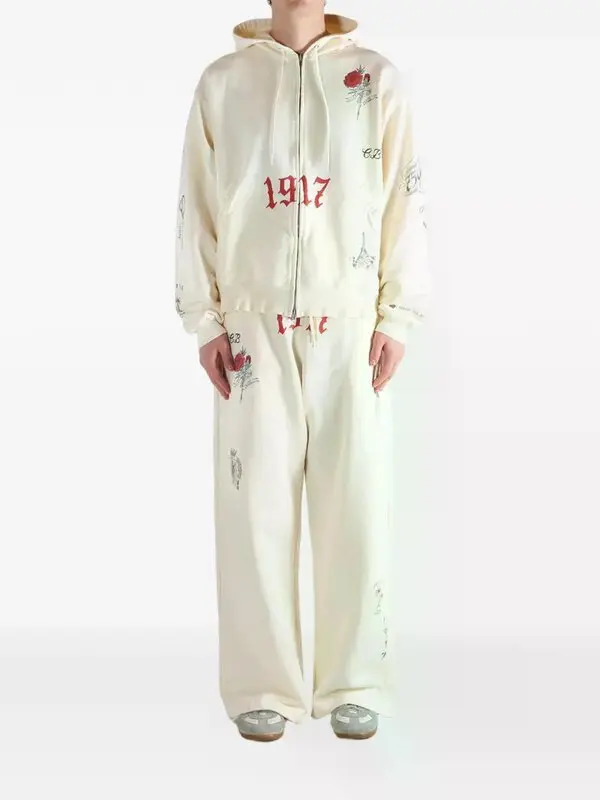Balenciaga Tattoo Graphic-print Zip-up Hoodie