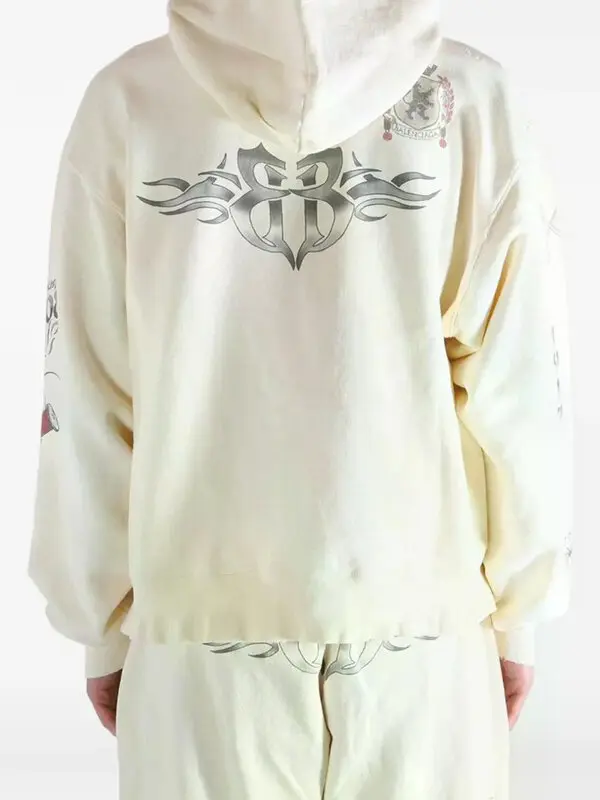 Balenciaga Tattoo Graphic-print Zip-up Hoodie