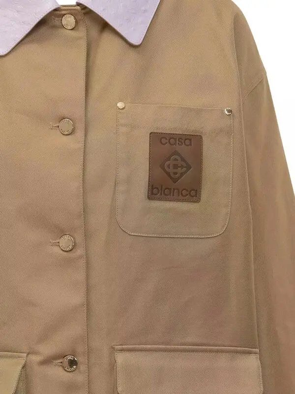 Casablanca Leather-collar Patch-pocket Jacket