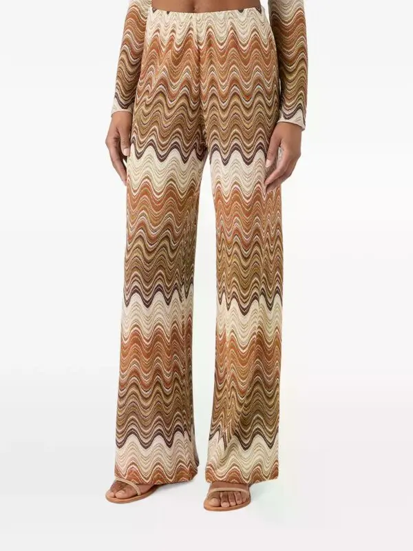 MC2 SAINT BARTH Wave Pattern Raschel-knit Trousers