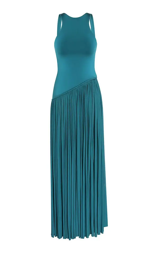 Zimmermann Luna Open-back Jersey Maxi Dress - Turquoise