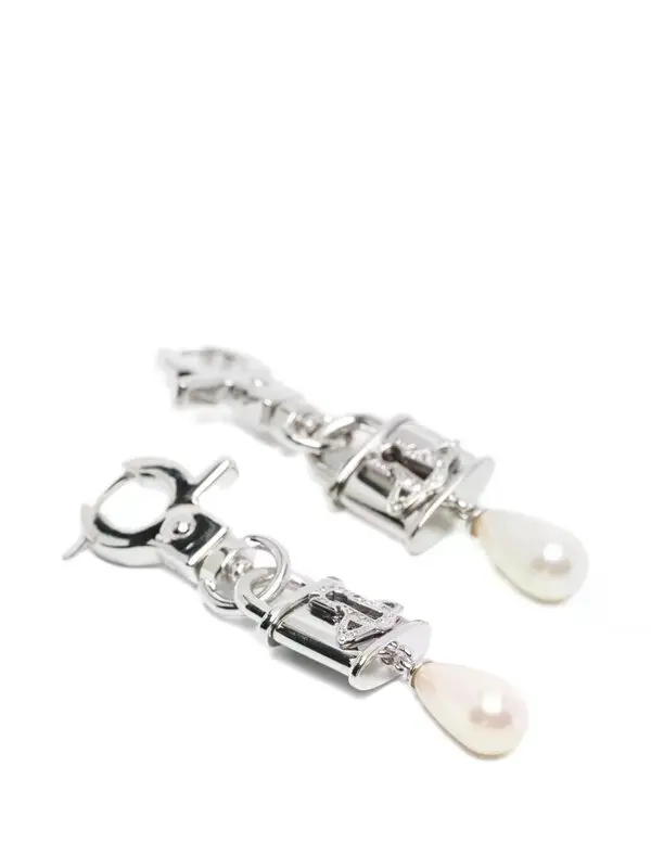 VIVIENNE WESTWOOD Small Celestia Orb Padlock Drop Earrings - Silver