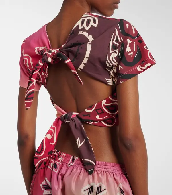 Attico Printed Cotton Crop Top