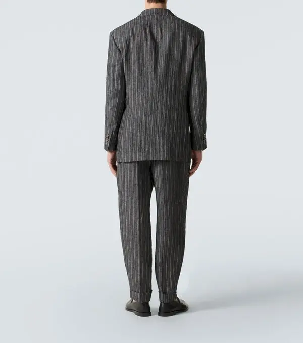 Brunello Cucinelli Chalk Stripe Linen Suit