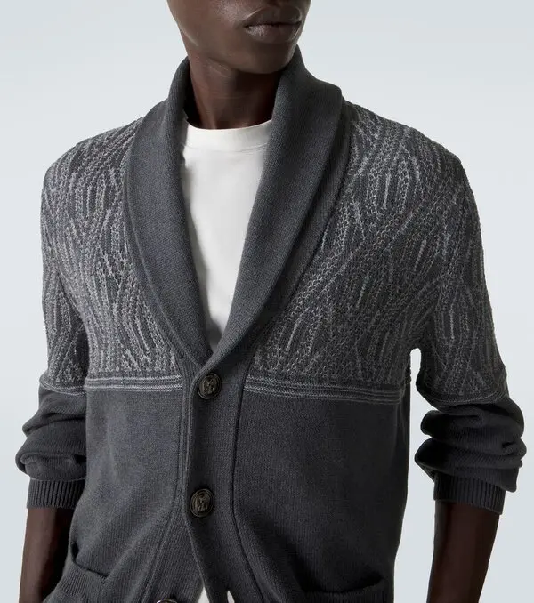 Brunello Cucinelli Jacquard Cotton Cardigan