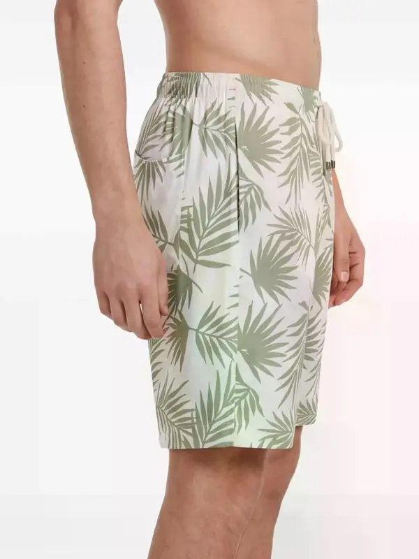 LANEUS Palm-leaf Print Shorts