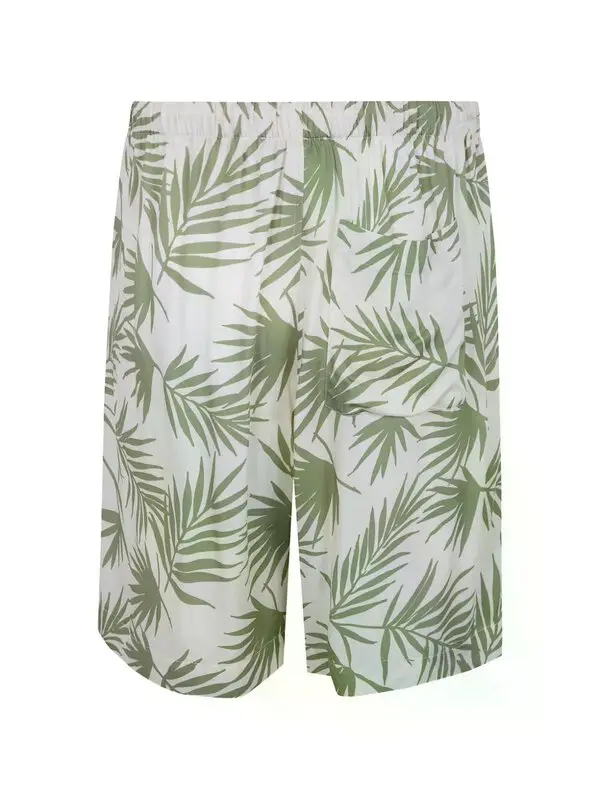 LANEUS Palm-leaf Print Shorts