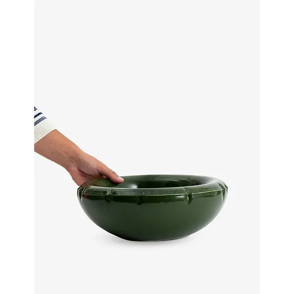 HOME STUDYO Mick Big Ceramic Bowl - Moss Gloss