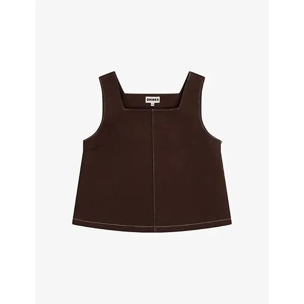 OMNES Sleeveless Square Neck Top - Chocolate