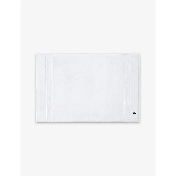 Lacoste Le Croco Cotton Bathmat 50cm X 70cm - Blanc