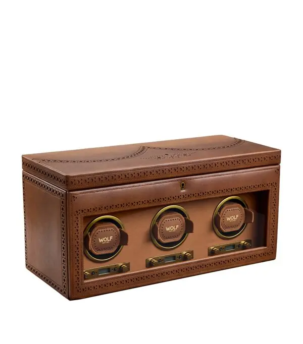 Wolf Brogue Triple Watch Winder With Storage