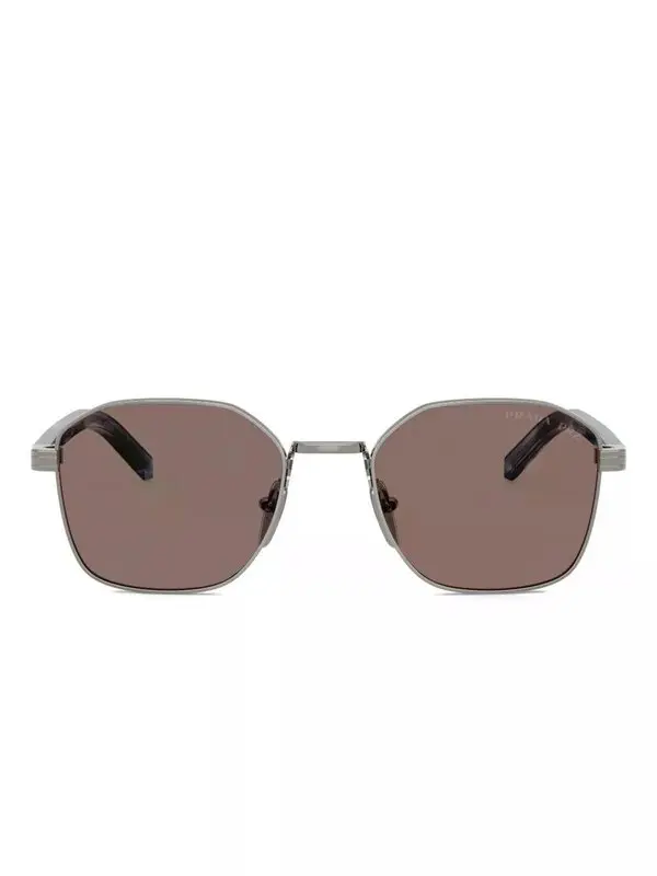 Prada Geometric-frame Sunglasses - Silver