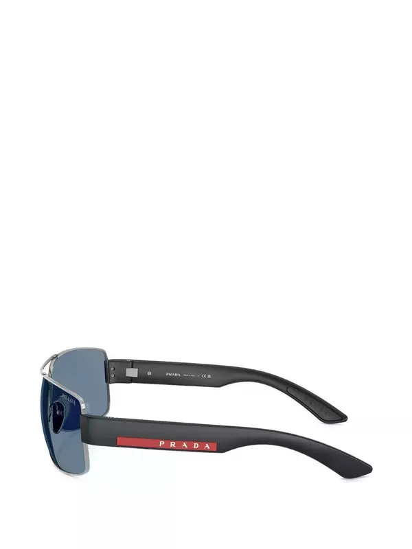 Prada Rectangle Frame Sunglasses - Silver