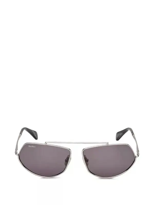 Max Mara Geometric Brow-bar Sunglasses - Silver