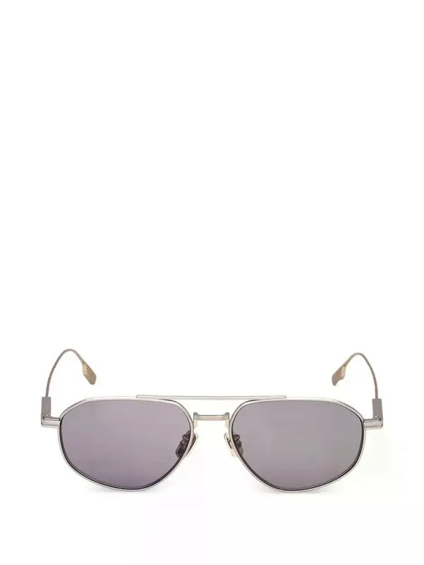 Zegna Pilot-frame Sunglasses - Silver