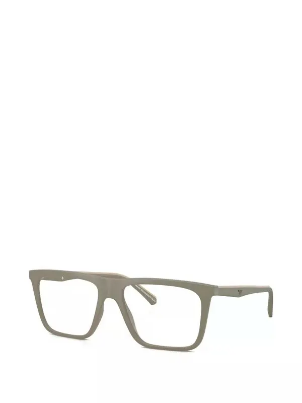 Emporio Armani Matte Rectangle Frame Sunglasses - Neutrals