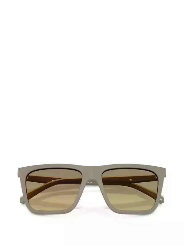 Emporio Armani Matte Rectangle Frame Sunglasses - Neutrals