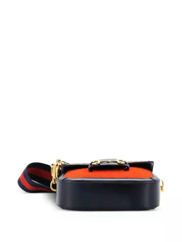 Gucci Horsebit 1955 Shoulder Bag Wool Mini - Blue
