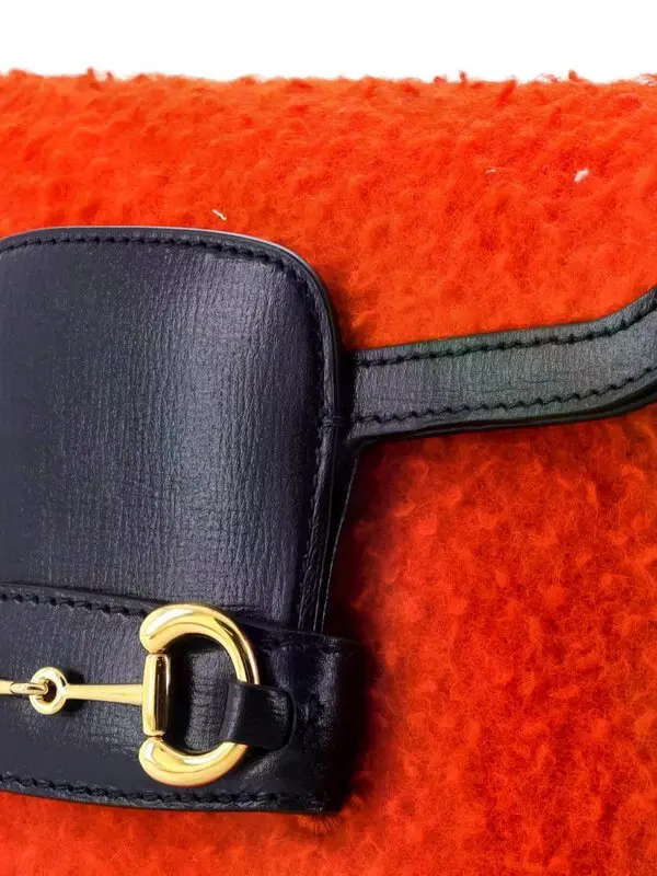 Gucci Horsebit 1955 Shoulder Bag Wool Mini - Blue