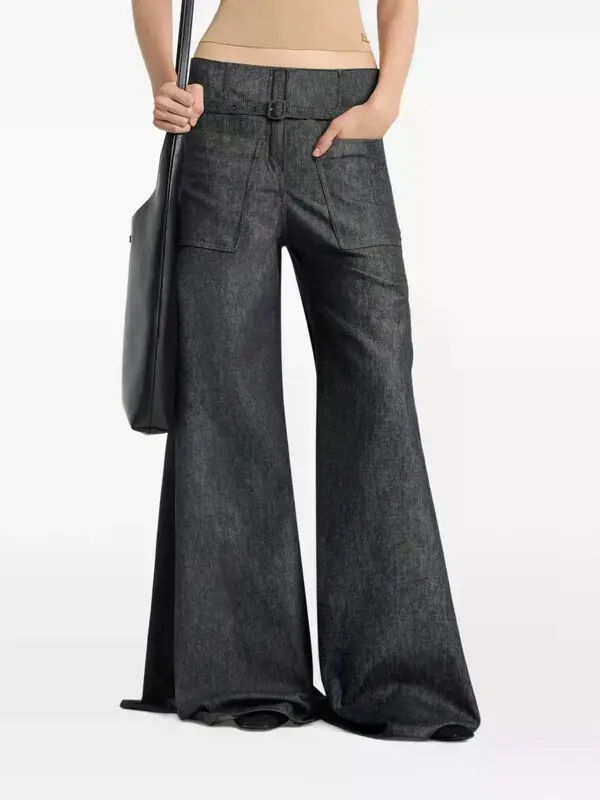 COURREGES Belted Palazzo Pants - Blue