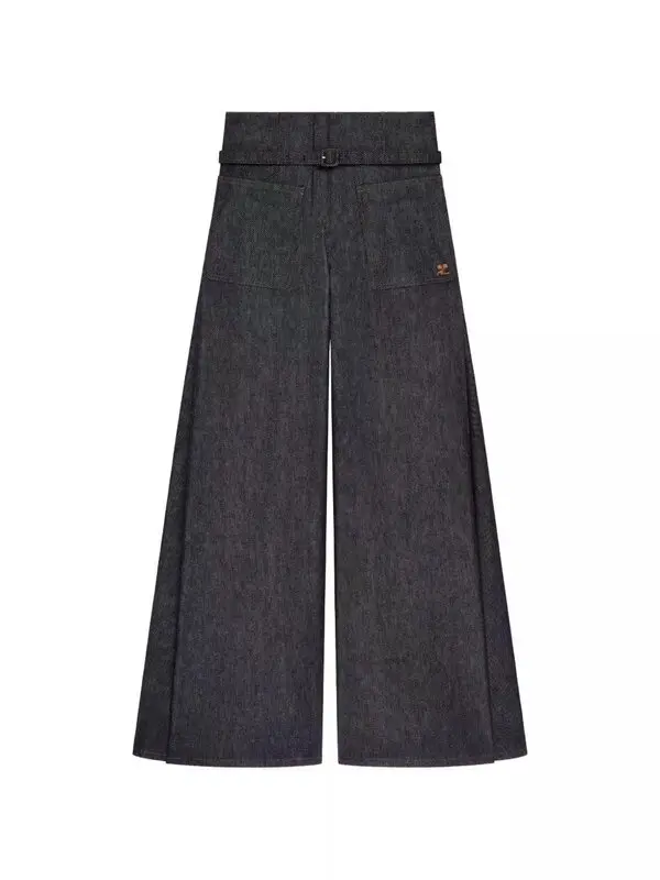 COURREGES Belted Palazzo Pants - Blue
