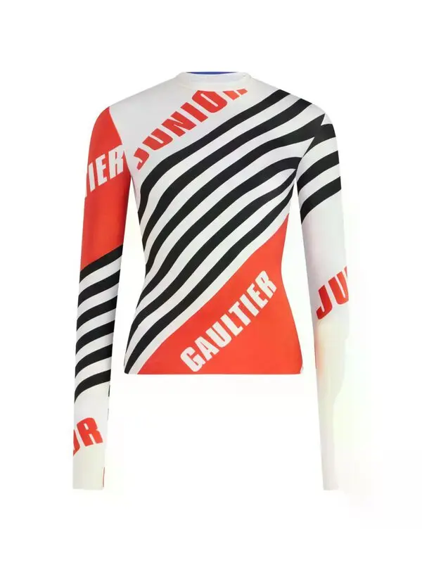 JEAN PAUL GAULTIER Long-sleeve Printed Top - White