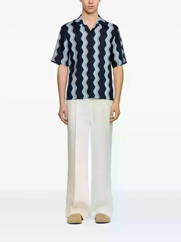 Sandro Printed Linen Shirt