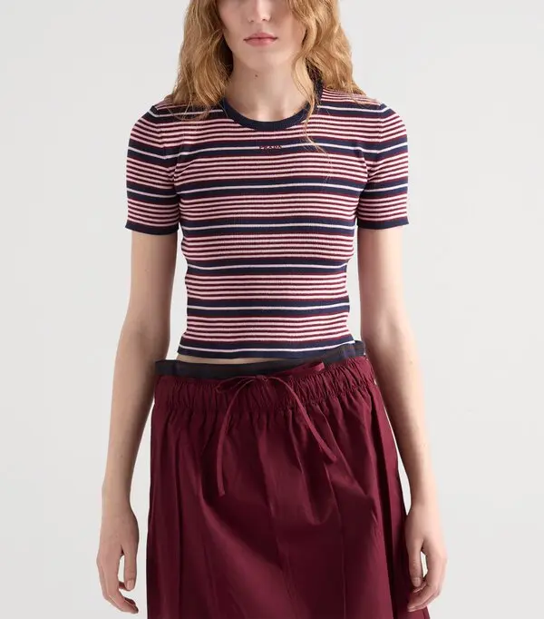 Prada Striped Cotton Blend T-shirt