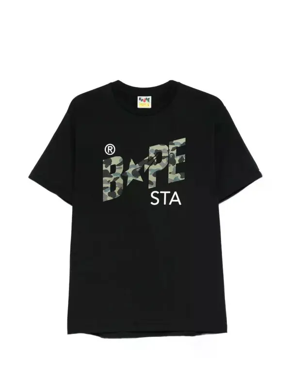 A BATHING APE Camouflage Logo T-shirt