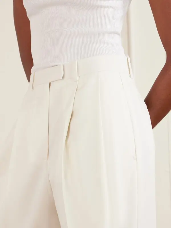 Givenchy Pleated Grain De Poudre Wool And Mohair-blend Wide-leg Pants