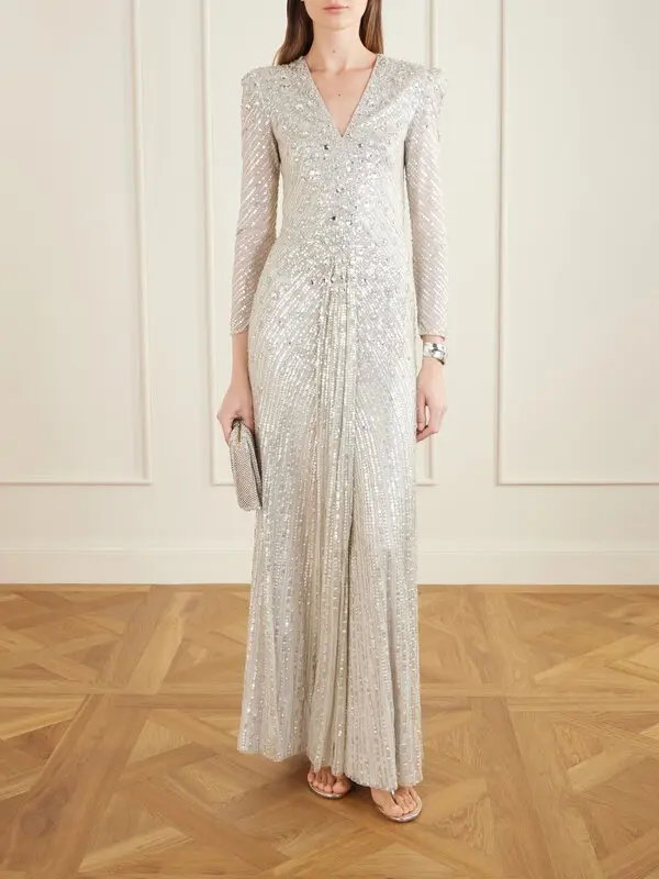 Jenny Packham Eve' Sequined Tulle Gown