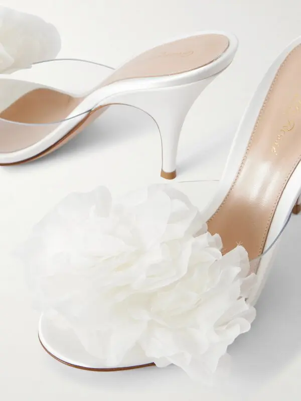 GIANVITO ROSSI Igea 95 Embellished Pvc Sandals - White