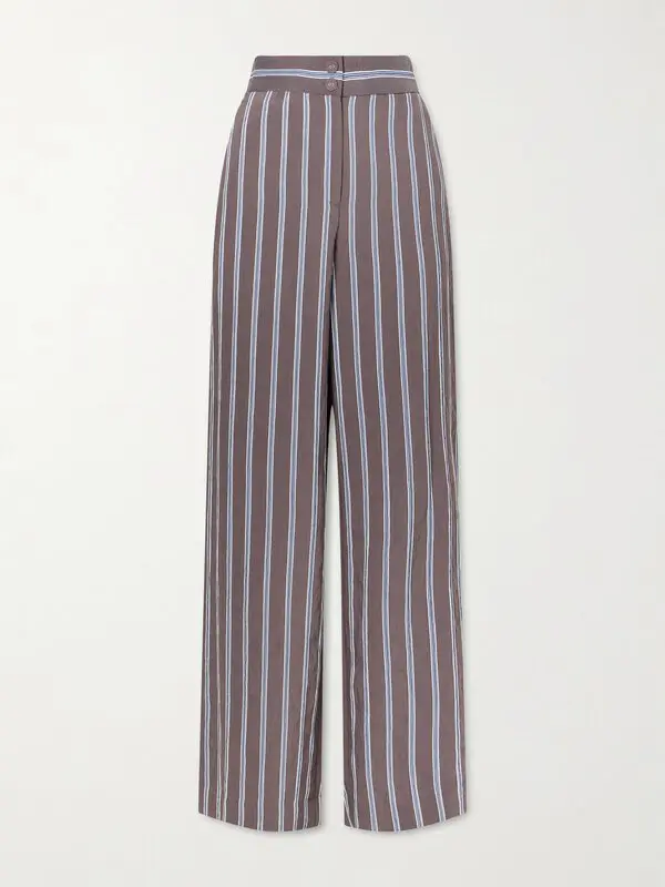 Veronica Beard Striped Wide-leg Trousers