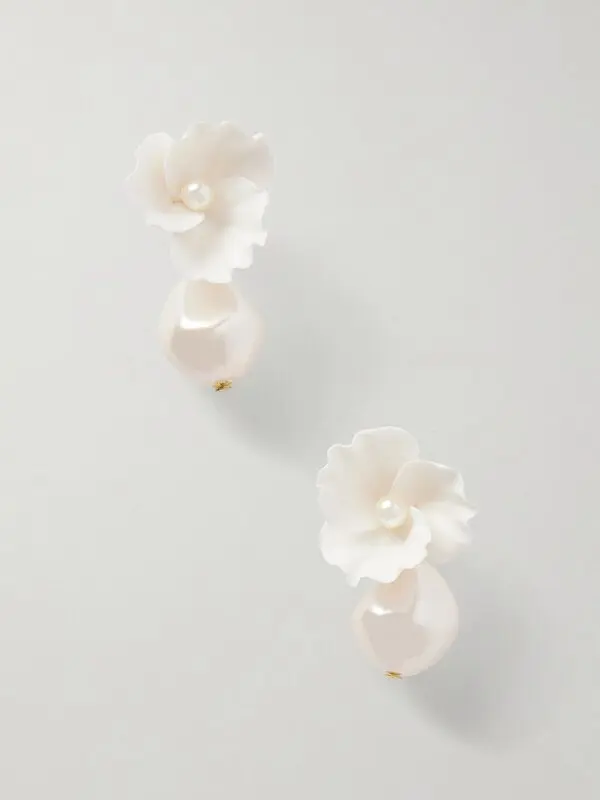 JENNIFER BEHR Clarabel Gold-tone Pearl Drop Earrings - Neutrals