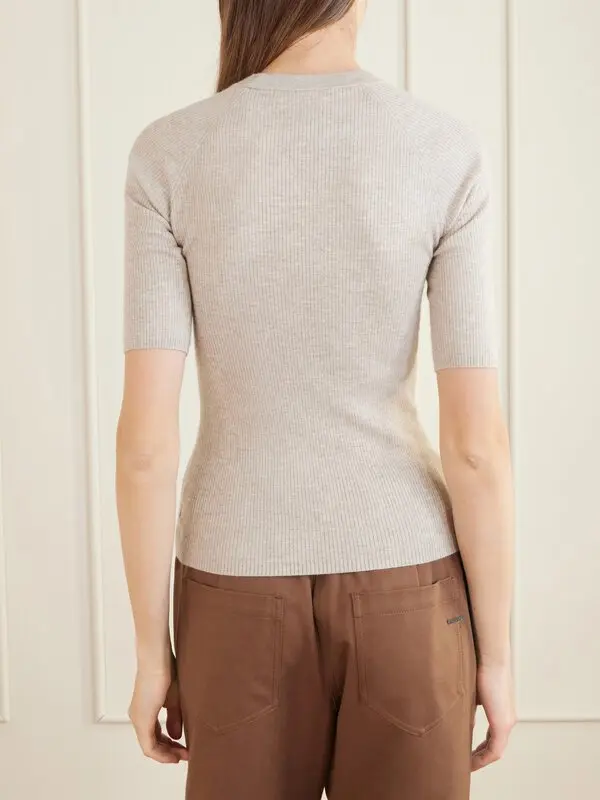 Brunello Cucinelli Ribbed-knit T-shirt