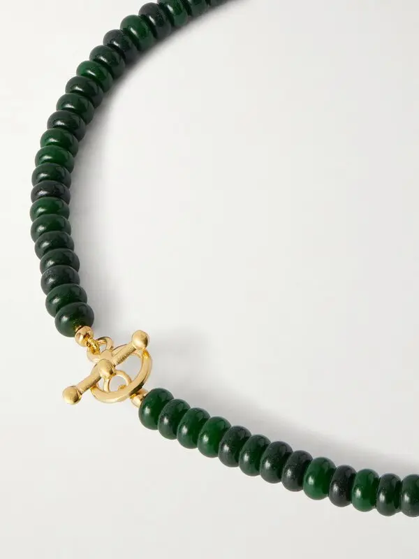 YSSO Aesop' Jade And Gold-plated Necklace