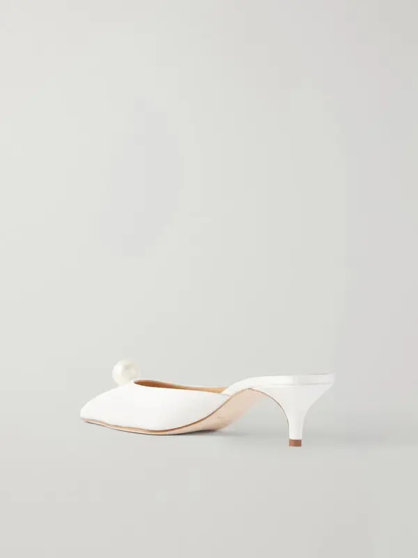 Magda Butrym Embellished Satin Pumps - Neutrals